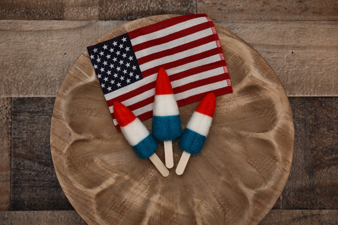 MADE TO ORDER Felted Popsicles Felted Stuffy Toy 4th of July Newborn ...
