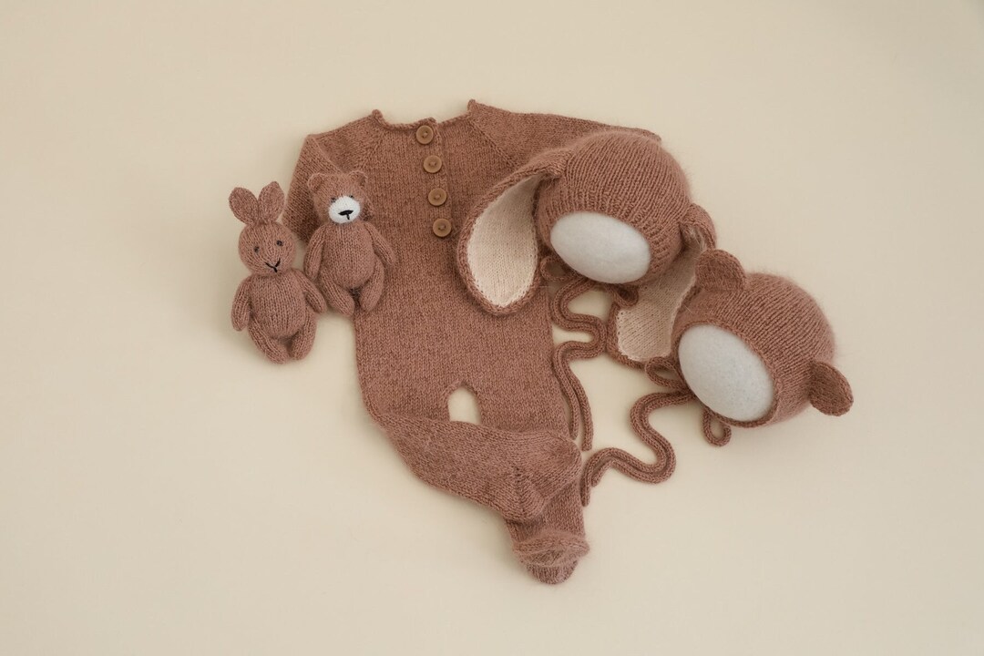 RTS! Knitted Teddy Bear/bunny Props | Newborn Photography Props Teddy ...