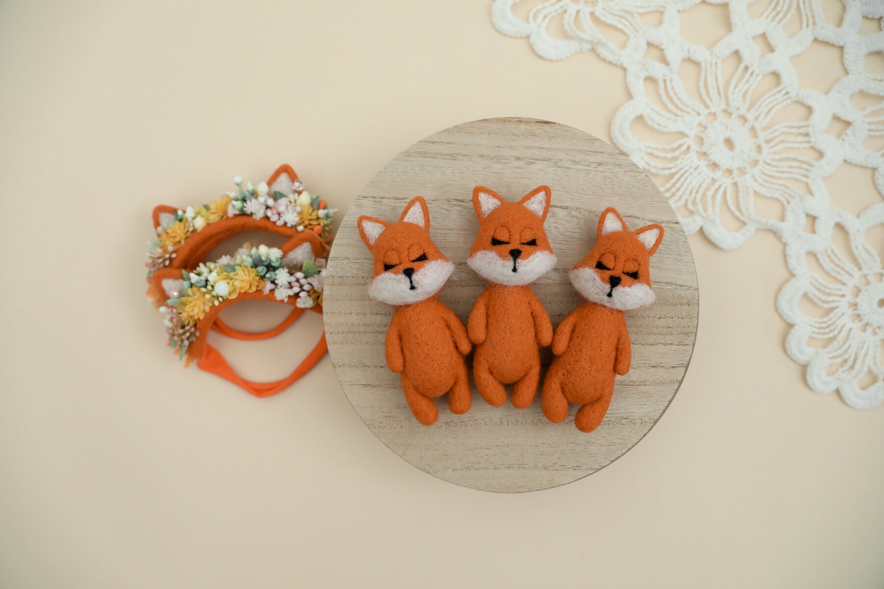 MADE TO ORDER! Felted Fox Props | Newborn Photography Prop Wool Animal ...