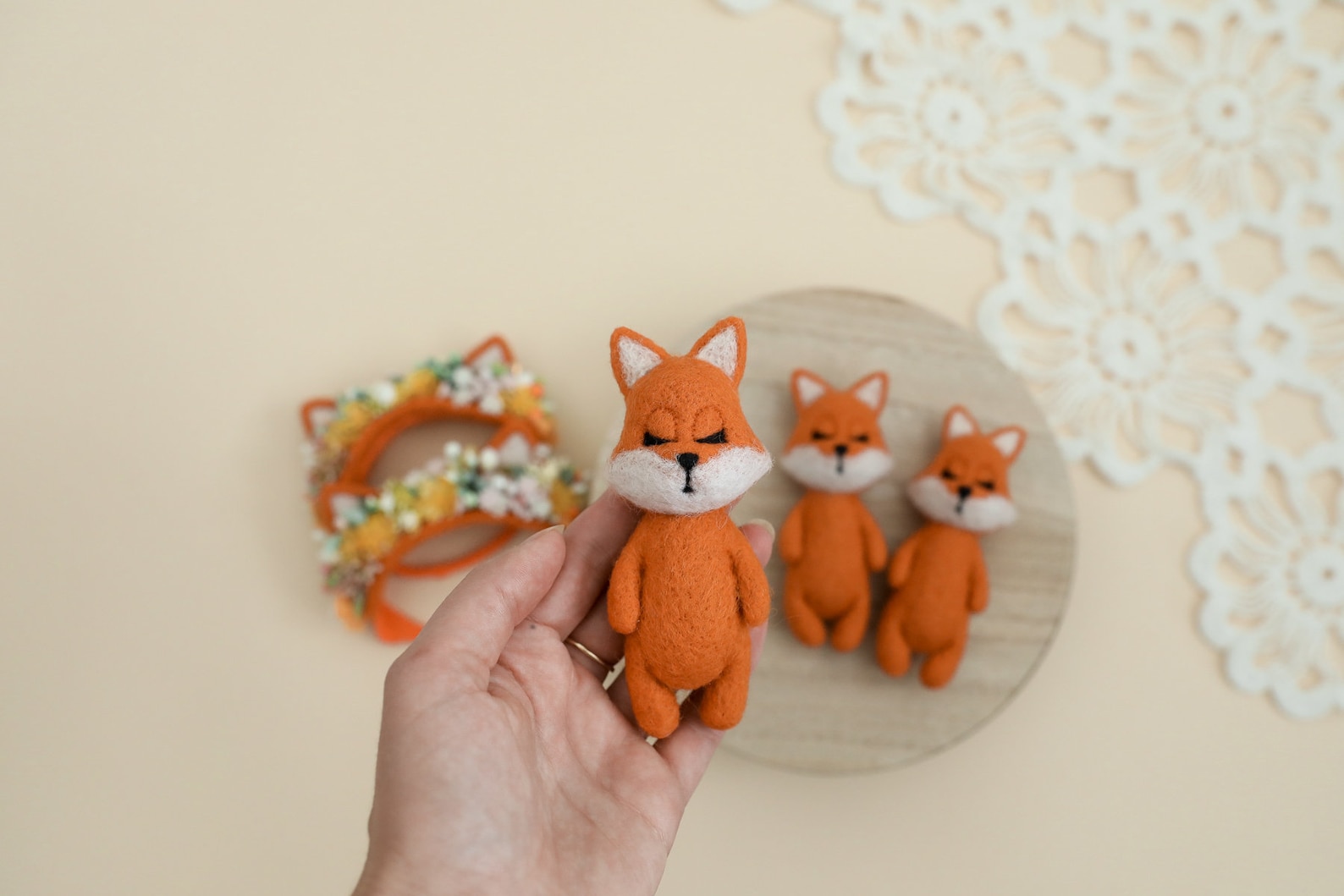 MADE TO ORDER! Felted Fox Props | Newborn Photography Prop Wool Animal ...
