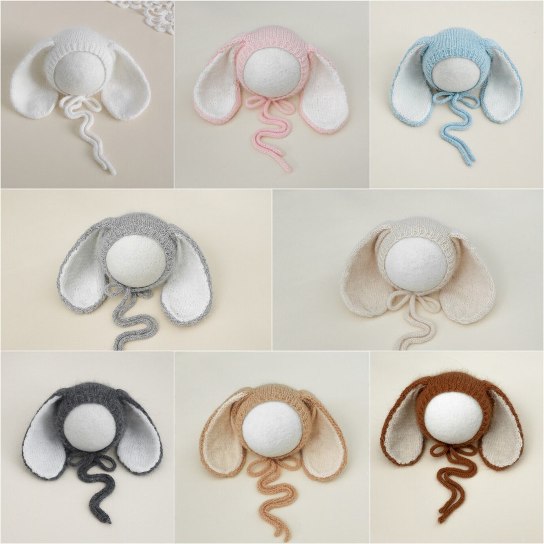 RTS Bunny Bonnet Newborn Photography Props Knitted Bunny Props Floppy ...