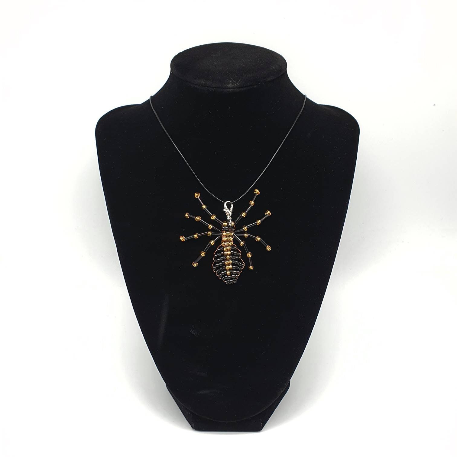 Spider Chain Leather Beaded Spider Spider Pendant Gothic Chain | Etsy