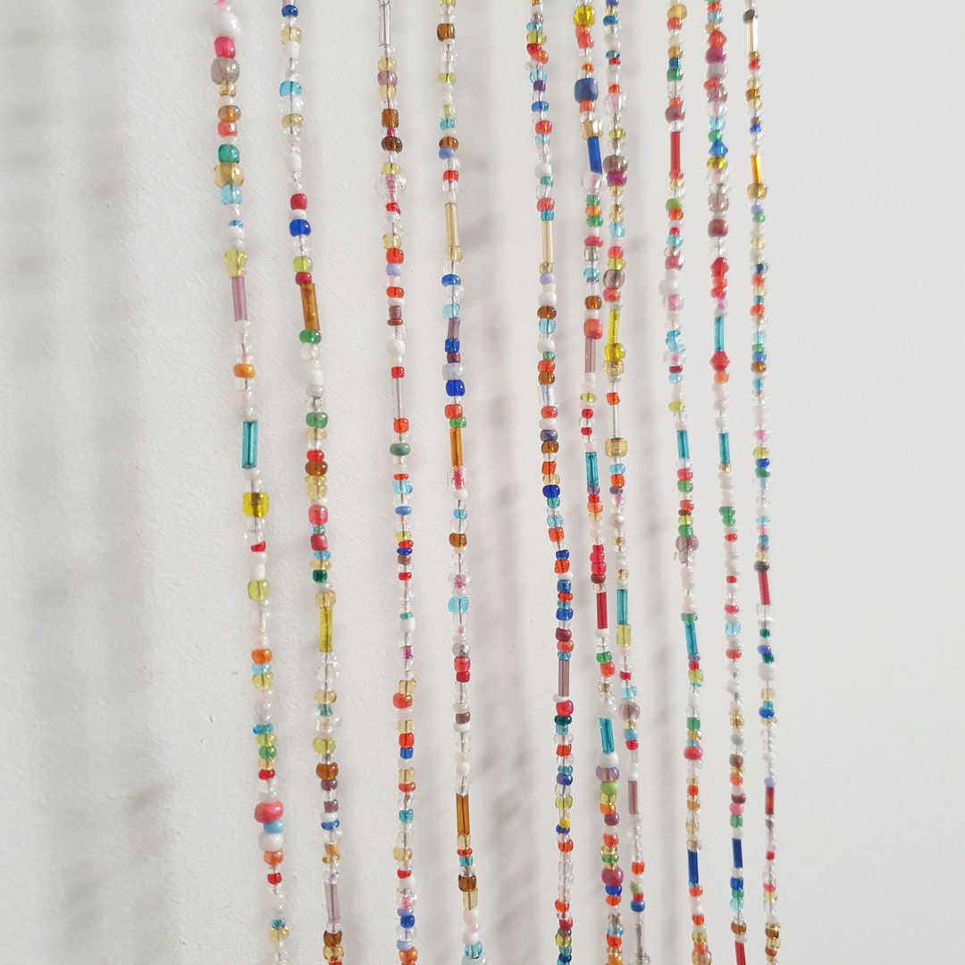 5 X Beaded Curtain Strands Boho Colorful Glass Beads Window Decoration ...