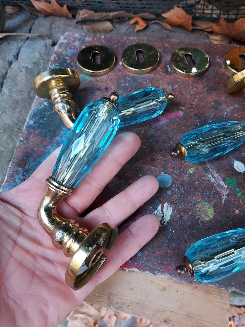 Aquamarine Crystal Handles - Etsy