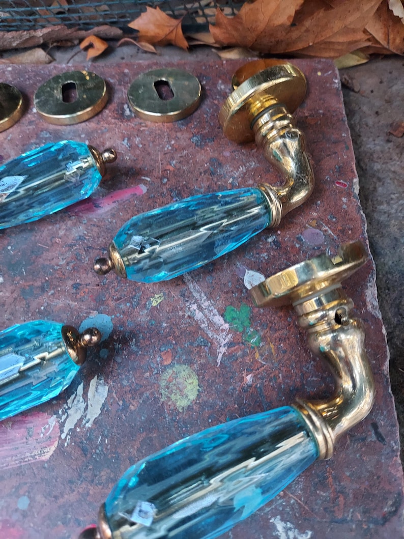 Aquamarine Crystal Handles - Etsy