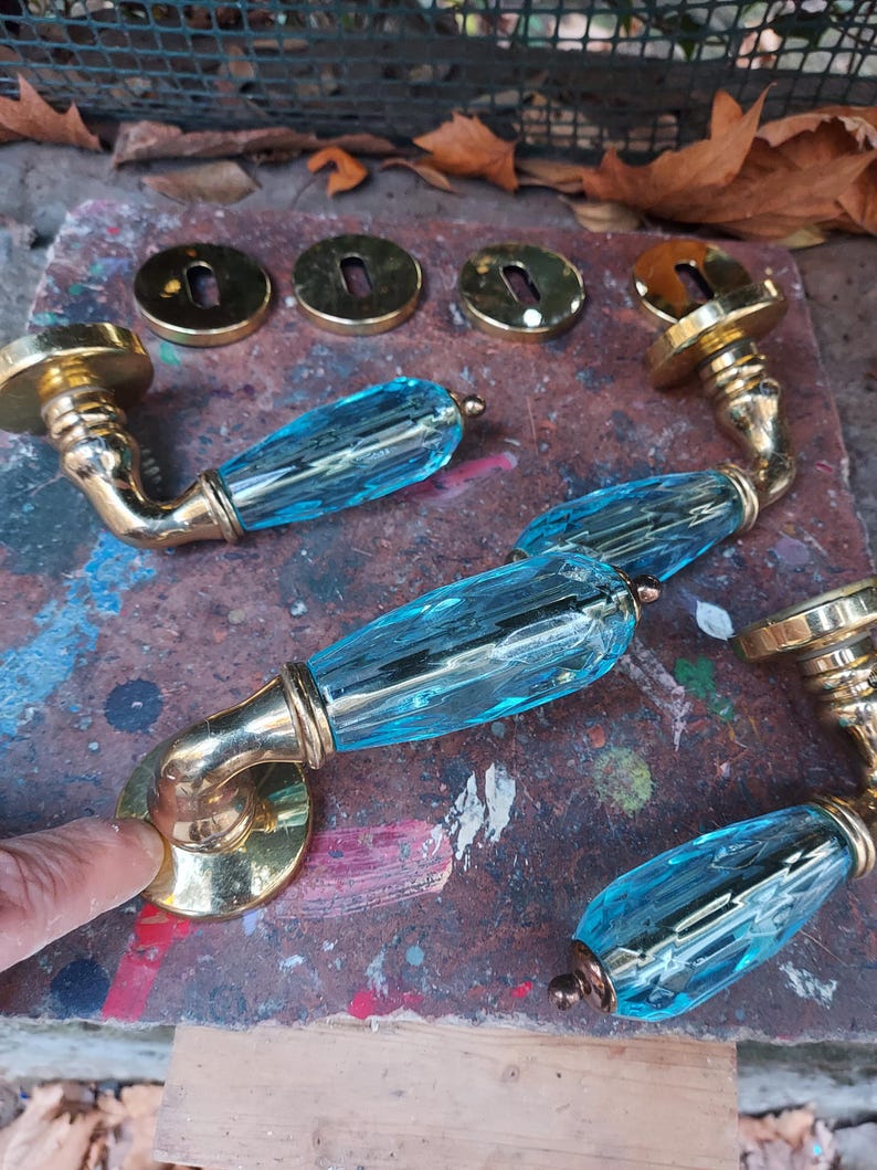 Aquamarine Crystal Handles - Etsy