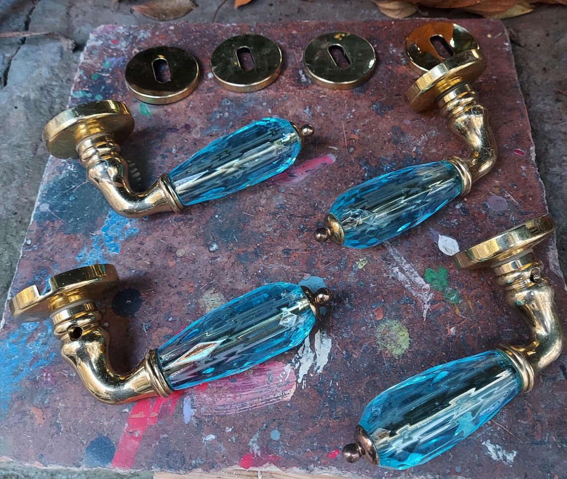 Aquamarine Crystal Handles - Etsy