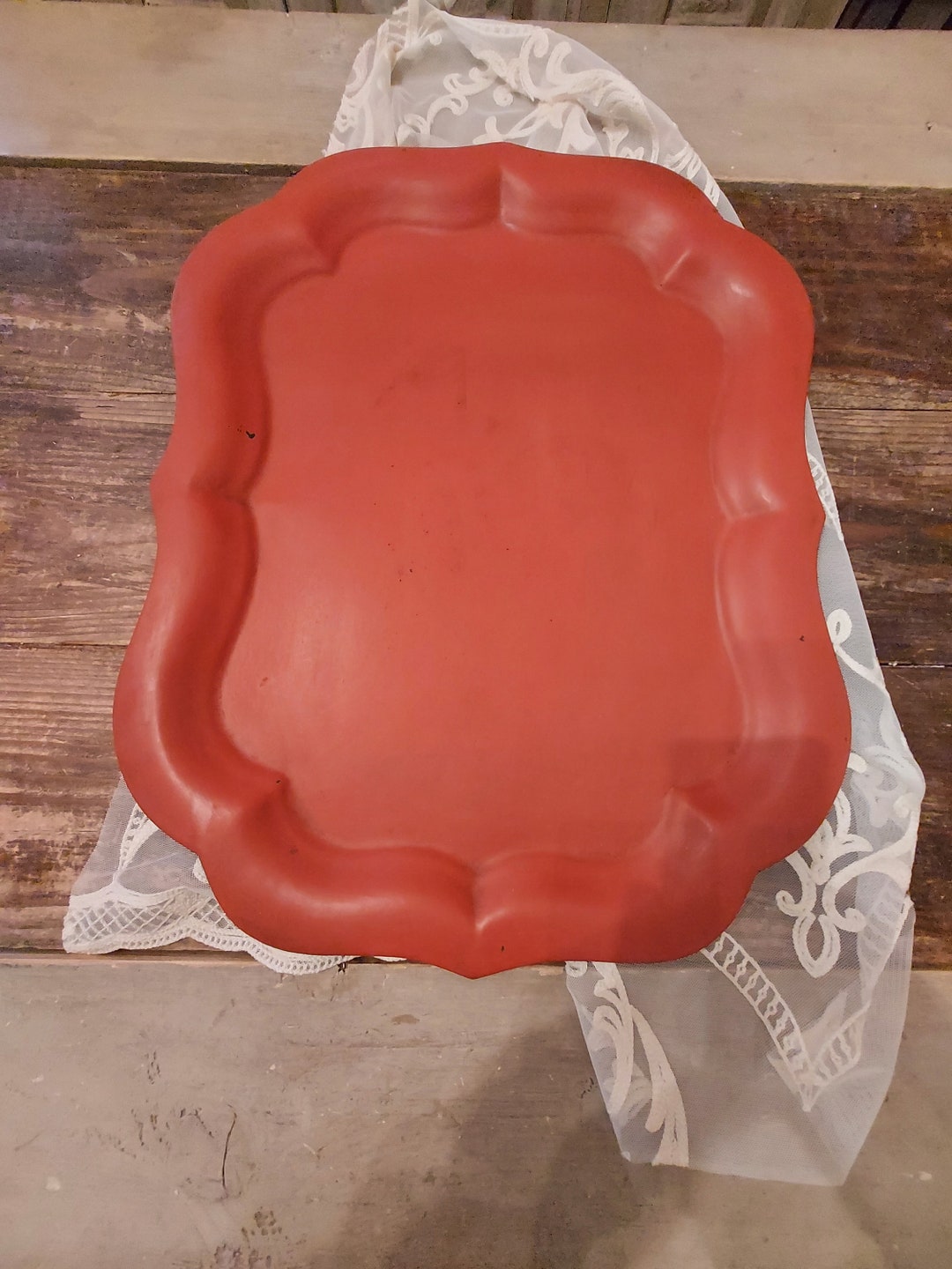Red Lacquer Tray - Etsy
