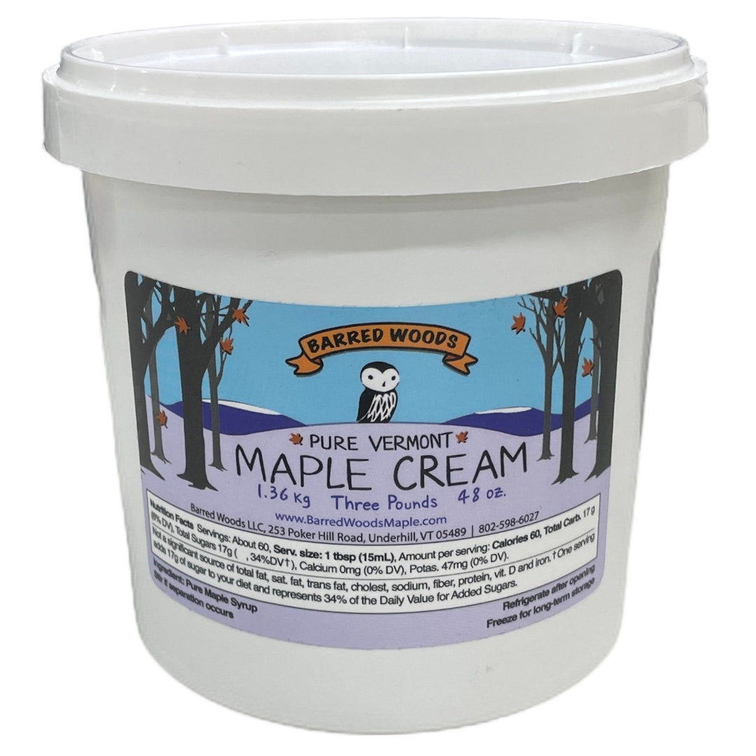 Bulk Maple Cream - 3 Pound Container of Pure Vermont Maple Cream ...