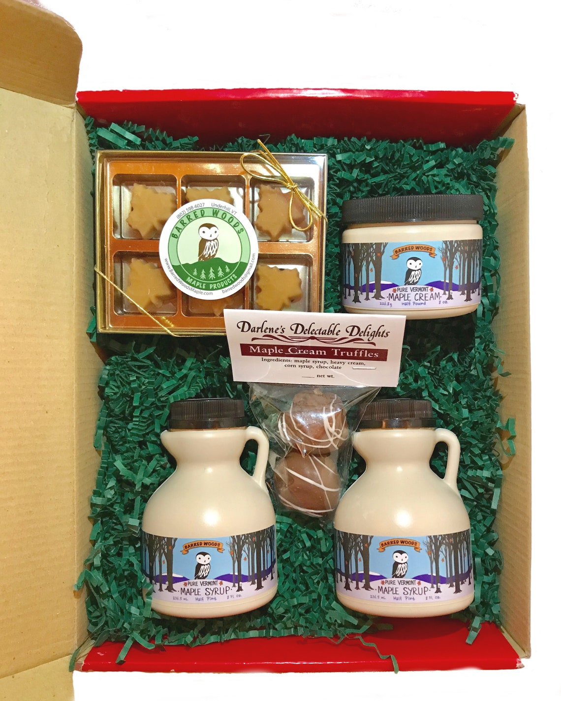 Vermont Gift Box With Two Half Pint Jugs of Vermont Maple - Etsy