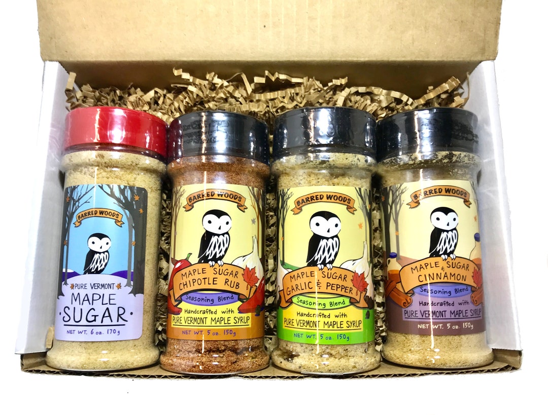 Maple Seasonings - Box of 4 Jars of Pure Vermont Maple Sugar and Spices ...