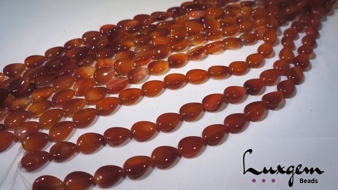 Cornaline 13x18mm Agate Rouge Perles en forme de poire Agate naturelle ...