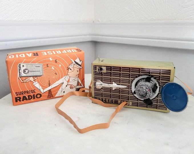 Vintage Surprise Rocket Radio * Tin Litho * Japan * Gag Toy - Etsy