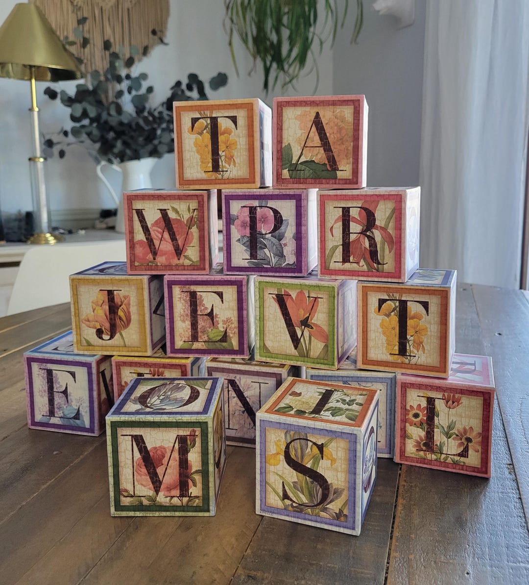 Punch Studio Writer's Blocks * Vintage Floral Letter Blocks * Office ...