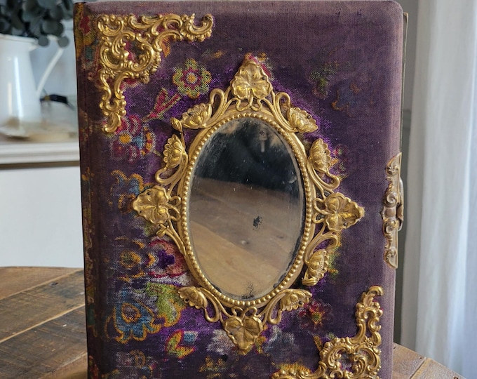 Antique Victorian Album With Mirror Brass Details for Restoration or ...