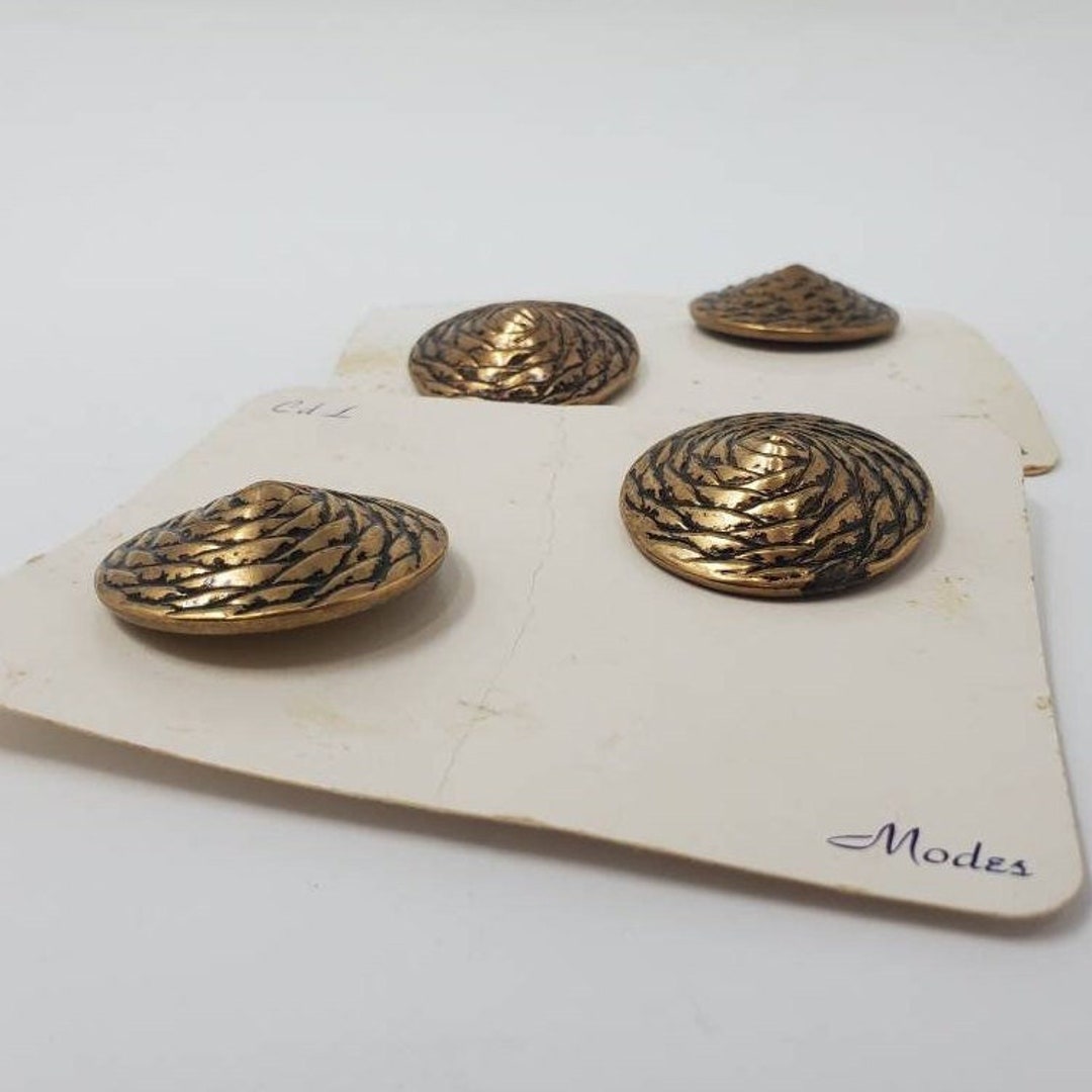 Large Vintage Buttons New Old Stock Brass Look Metal Buttons - Etsy