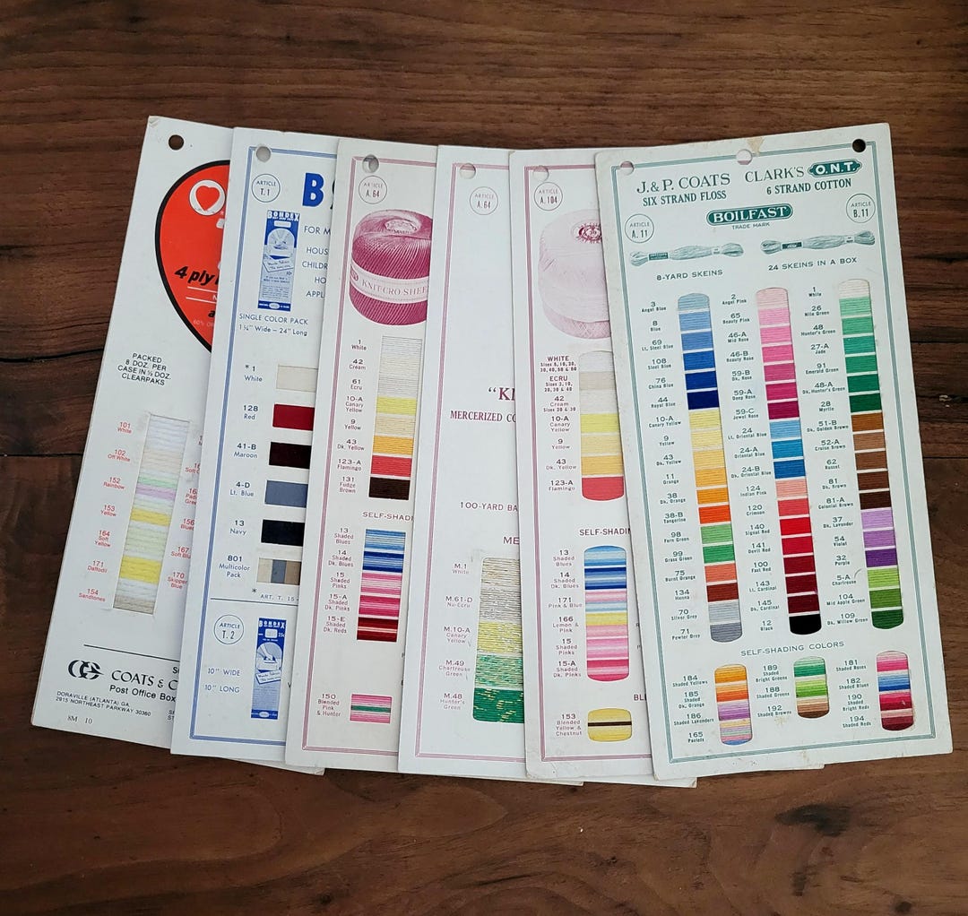 Store Thread Sample Card * Coats and Clark's * Bondex * J. & P. Coats ...