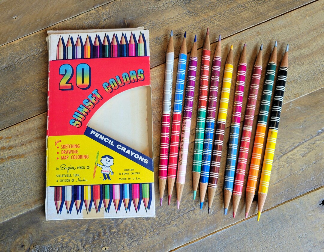 Vintage Sunset Colors Pencil Crayons * Empire Pencil * Hasbro ...