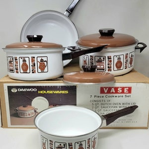 Vintage Daewoo Enamel Cookware Set - New Old Stock - Etsy