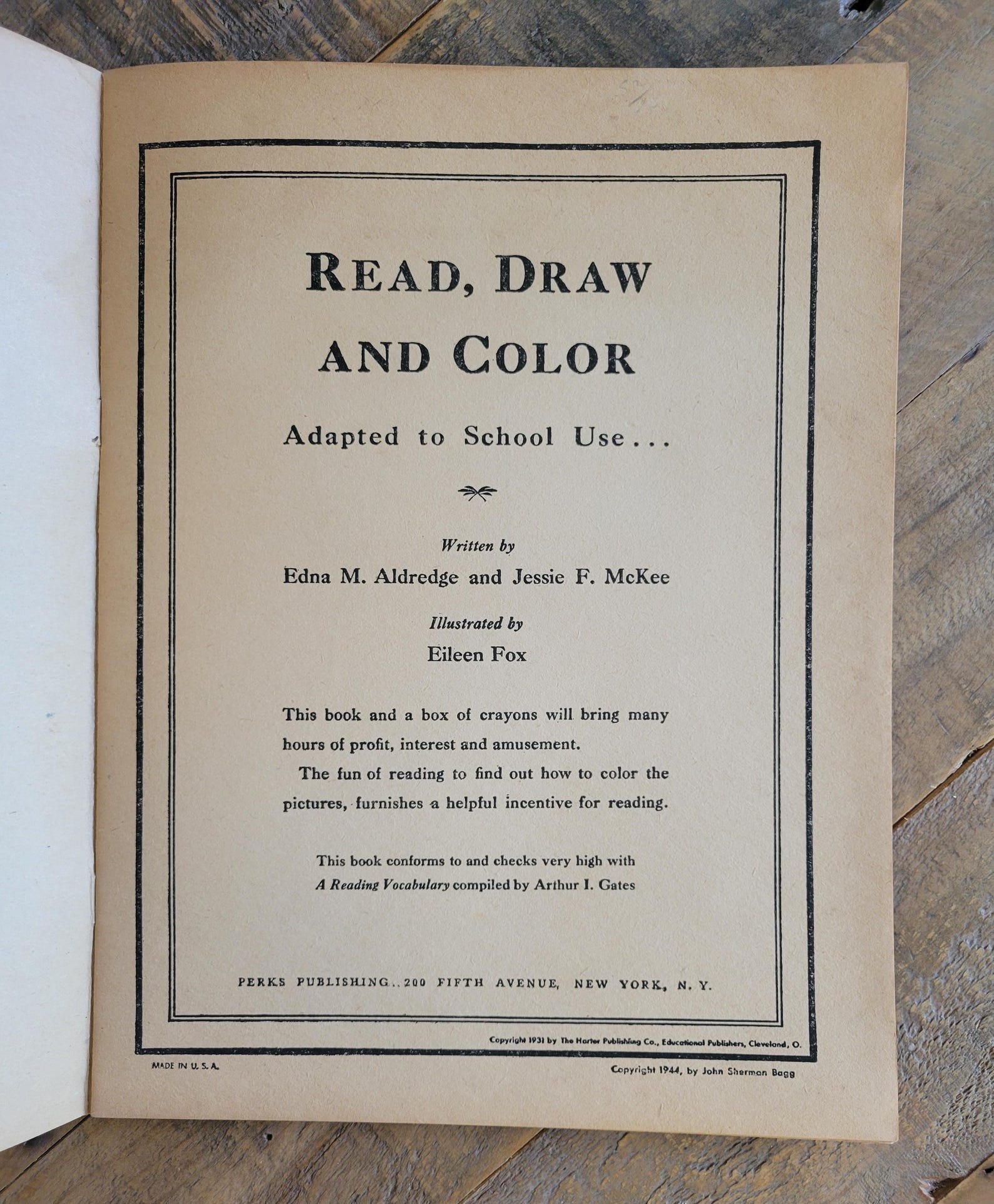 1940s Read Draw and Color * Unused * Vintage Coloring Book * Eileen Fox ...