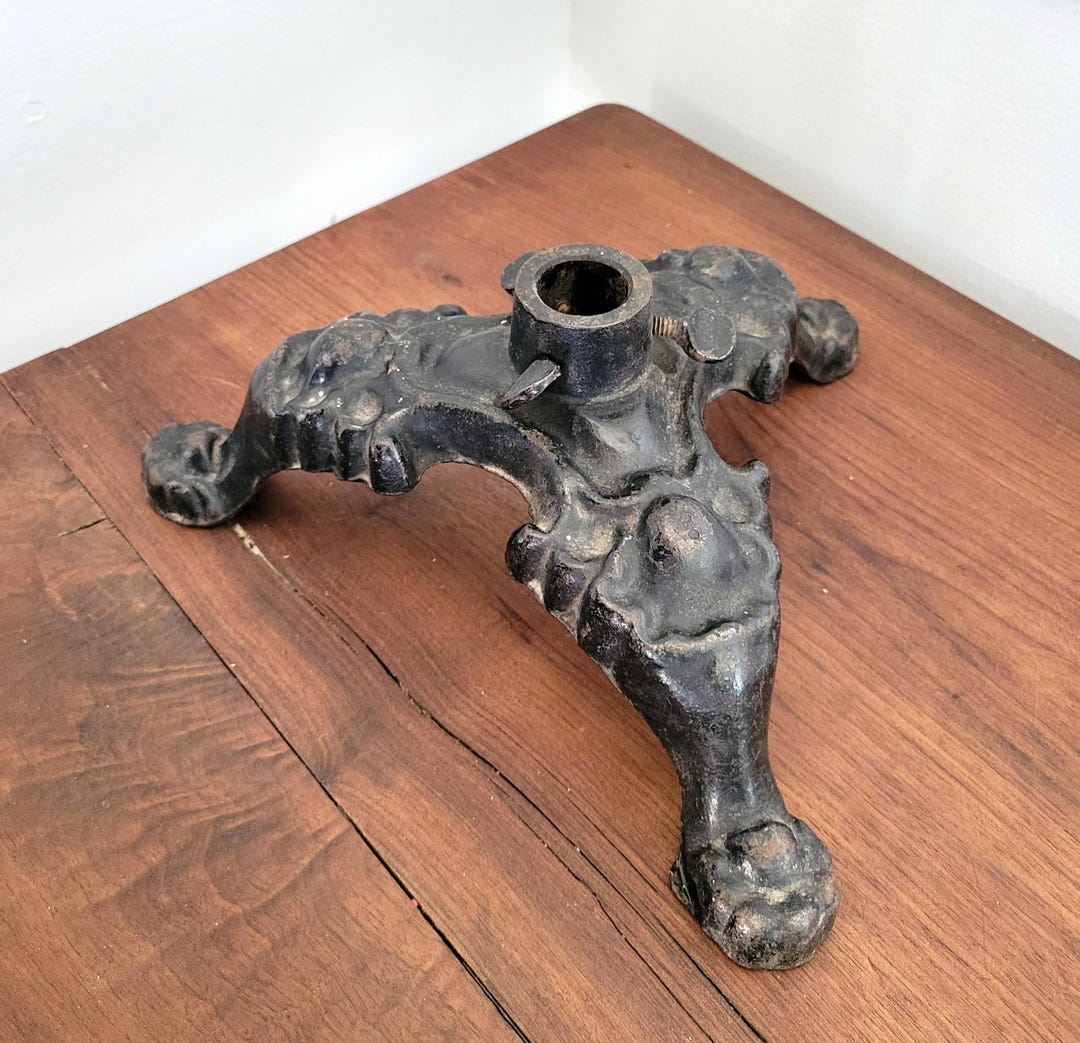 Antique Decorative Cast Iron Flagpole Stand Base With Adjustable Screws ...