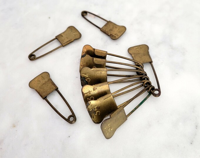 Vintage Military Laundry Safety Pins (10) * Brass Safety Pins - Etsy