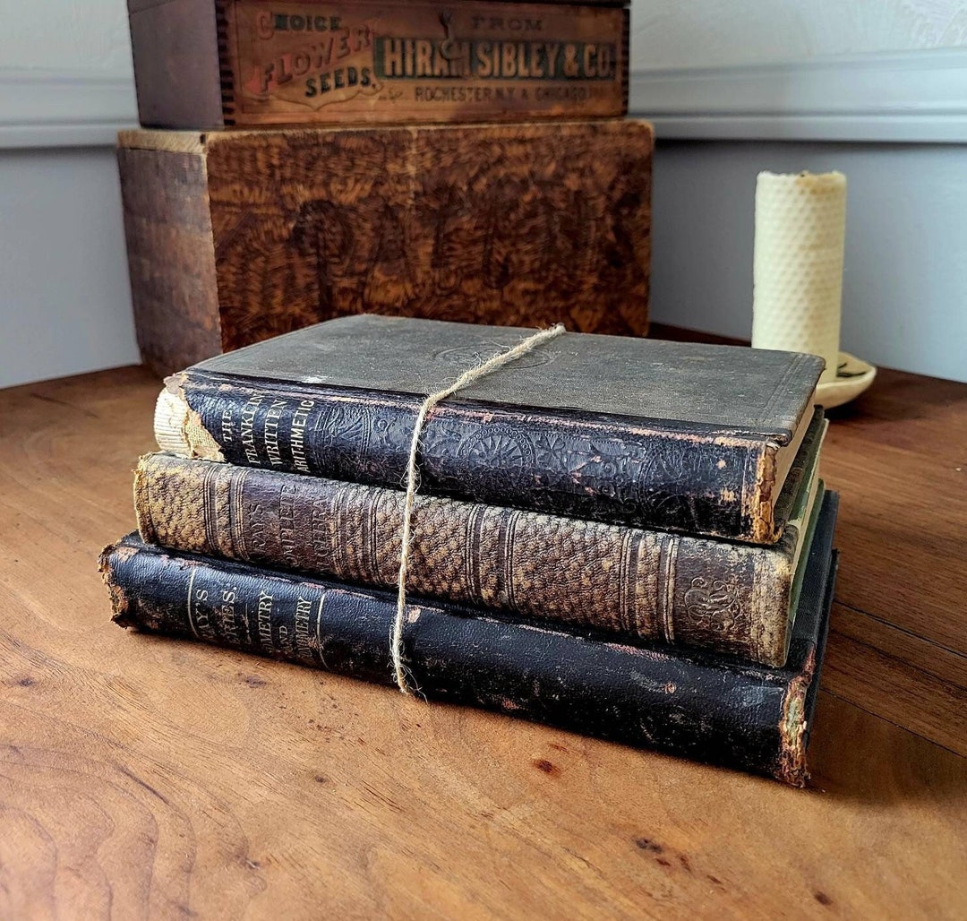 Lot of Antique Math Books Staging Props Instant Library - Etsy