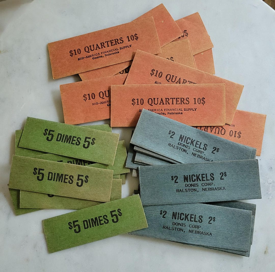 Vintage Coin Money Wrappers * Paper Emphema * Nebraska - Etsy