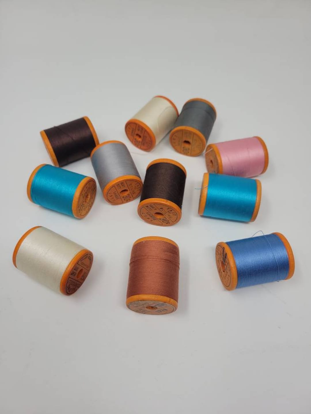 Vintage Belding Corticelli Thread Lot: Heavy Duty Cotton on Wooden ...