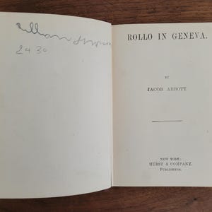 1858 Rollo's Tour in Europe * Rollo in Geneva by Jacob Abbot - Etsy