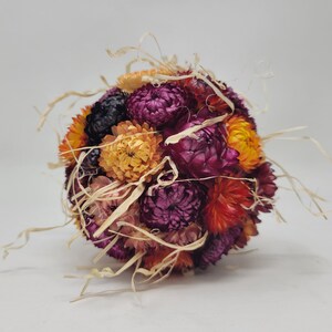 Dried Flower Ball Ornament * Strawflower Ornament * Natural - Etsy
