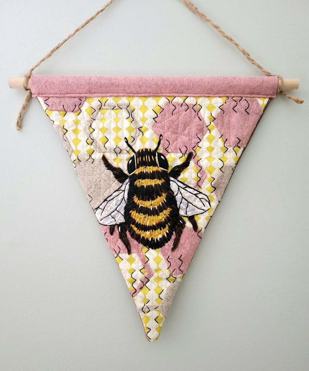 Bumblebee Pennant Flag: Nursery Wall Decor, Textile Art - Etsy