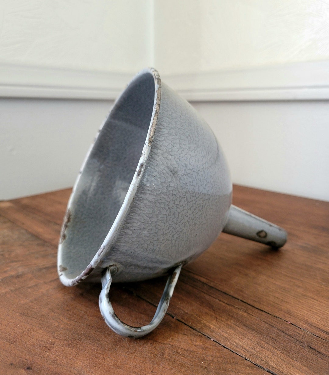 Vintage Large Gray Enamel Funnel * Rustic Kitchenware - Etsy