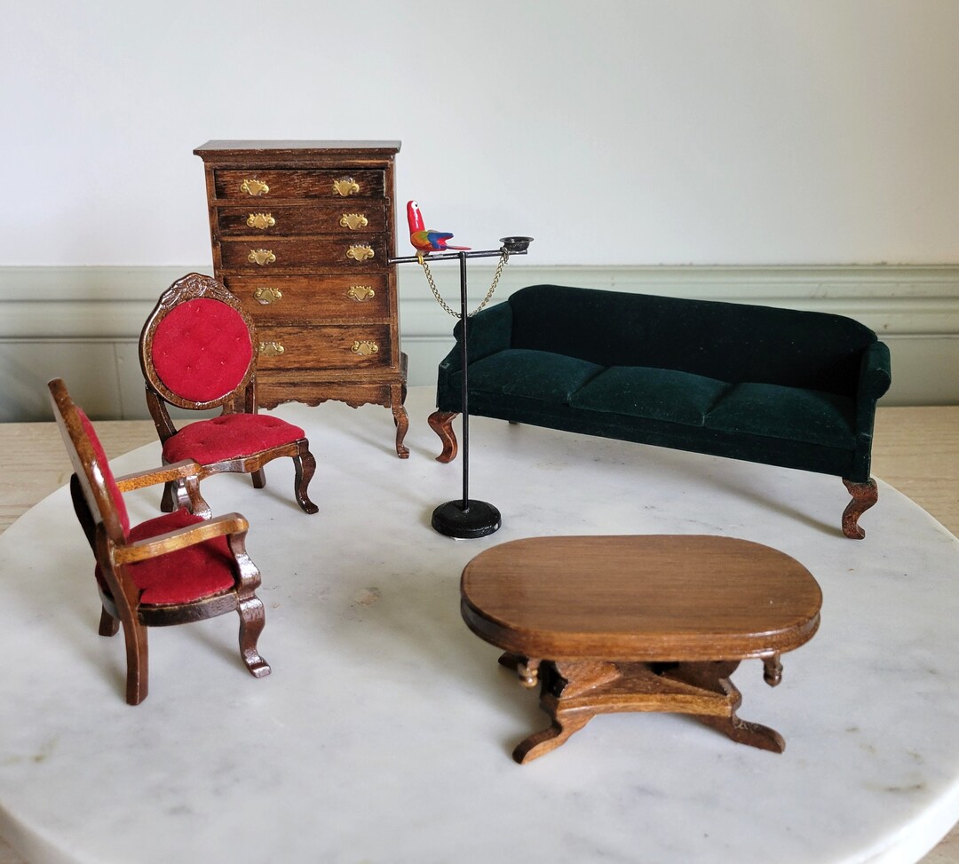 Vintage Concord Miniature Furniture and Accessories * Sofa Armchair ...