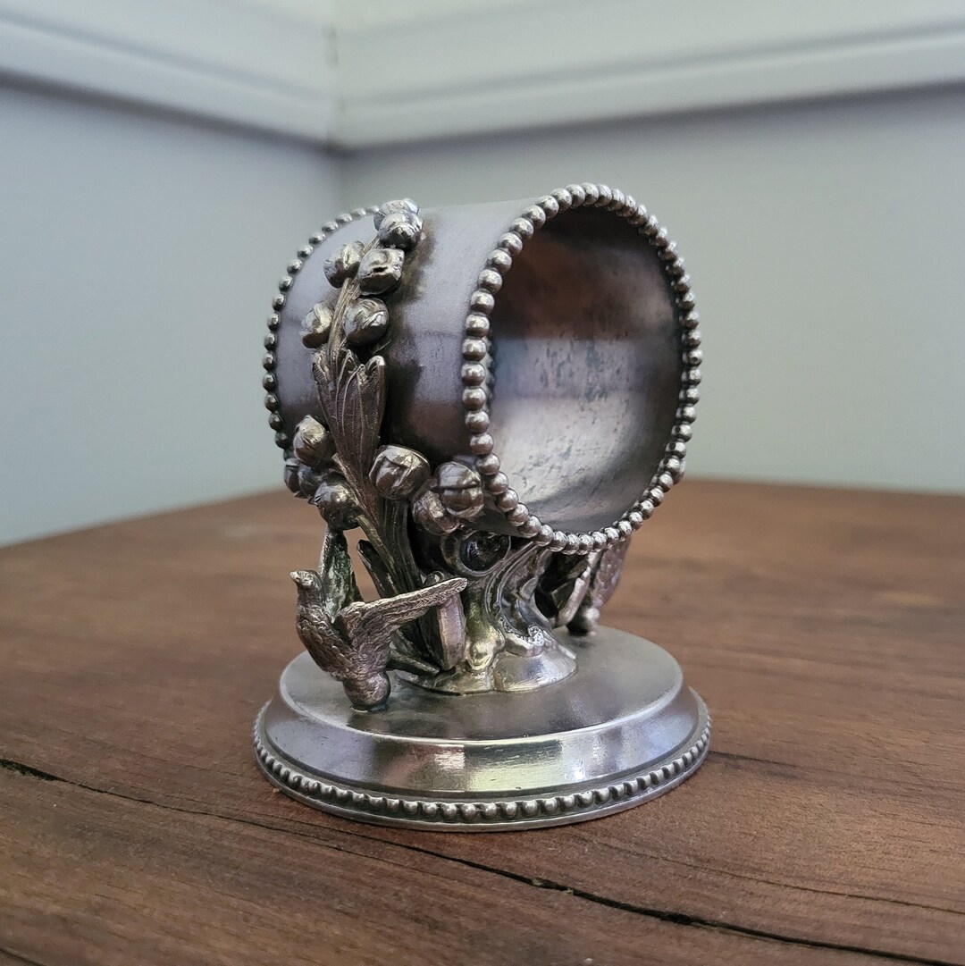 Victorian Rockford Silverplated Bird Floral Napkin Ring MEB - Etsy