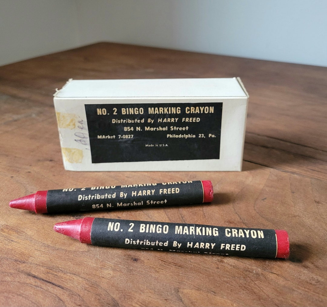 RARE! Vintage Bingo Marking Crayon * Red Crayons * Philadelphia PA ...