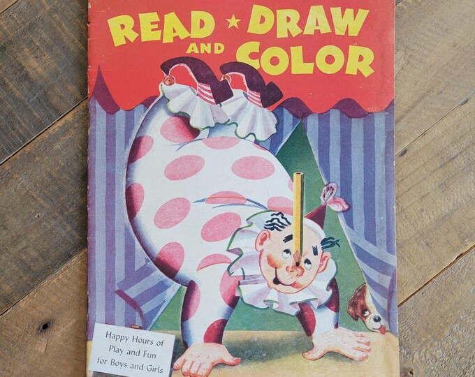1940s Read Draw and Color * Unused * Vintage Coloring Book * Eileen Fox ...