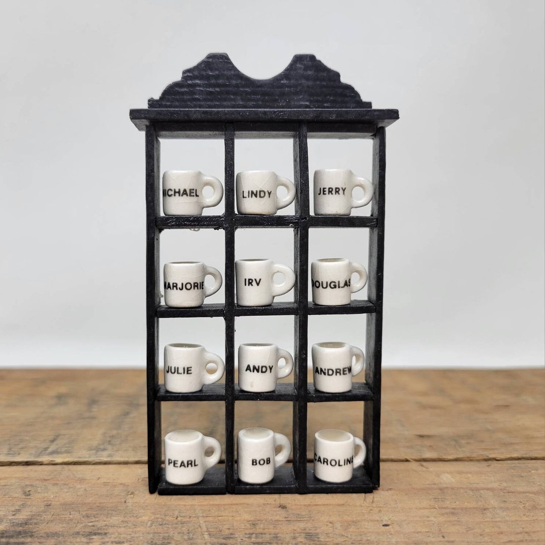 Vintage Miniature Cups and Display for Miniature Shop Miniature Coffee ...