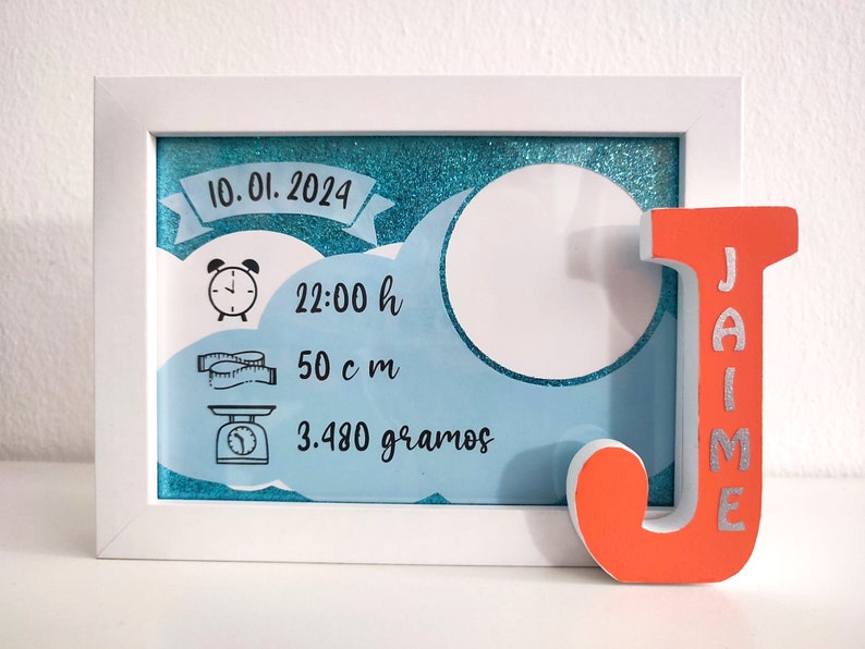 Birth Frame With Initial - Etsy