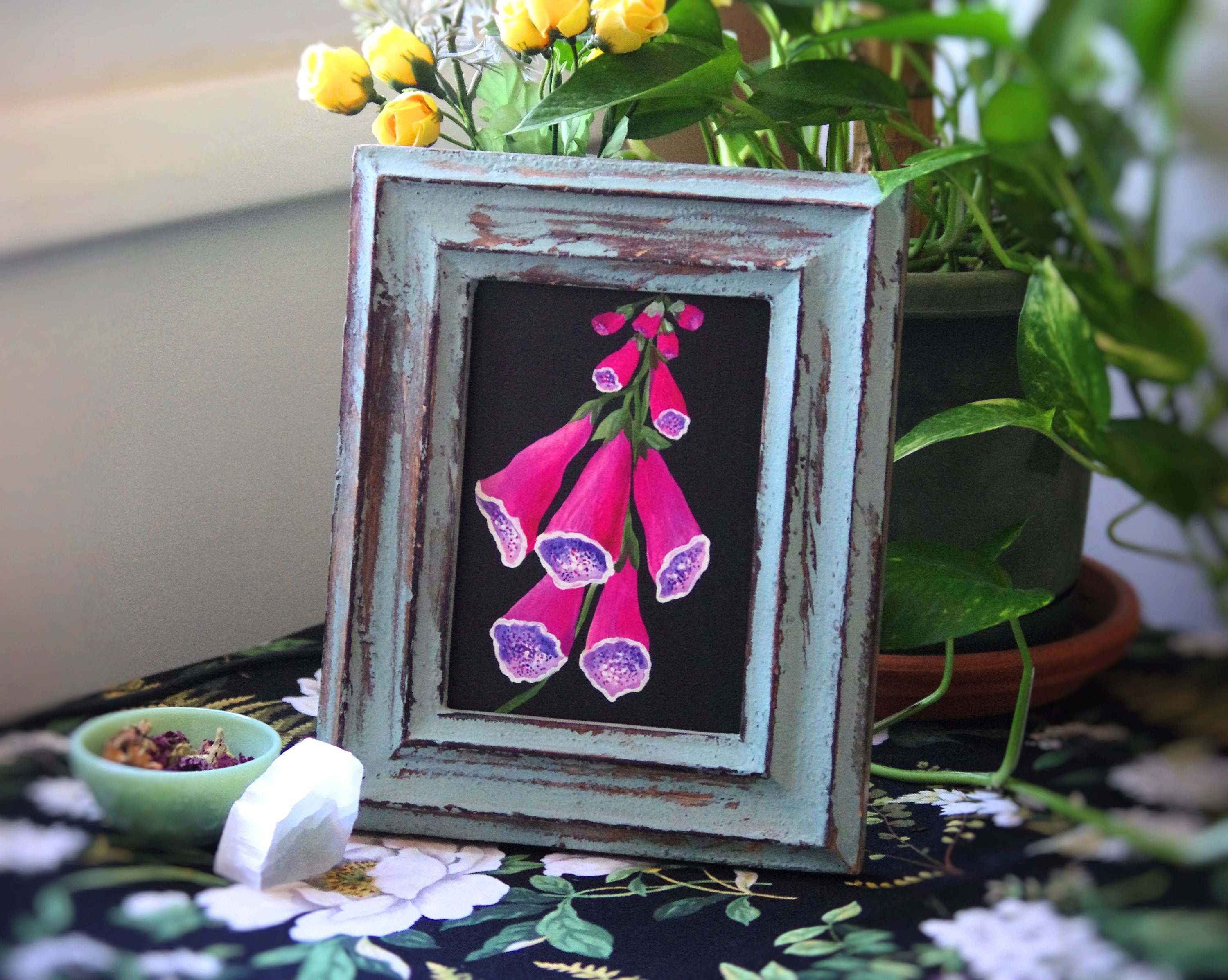 Foxglove Painting, Botanical Art, Art Print Magic Foxgloves, Digitalis ...