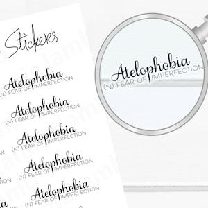 TINY CLEAR Atelophobia Stickers, Clear Matte Stickers, Text Stickers ...