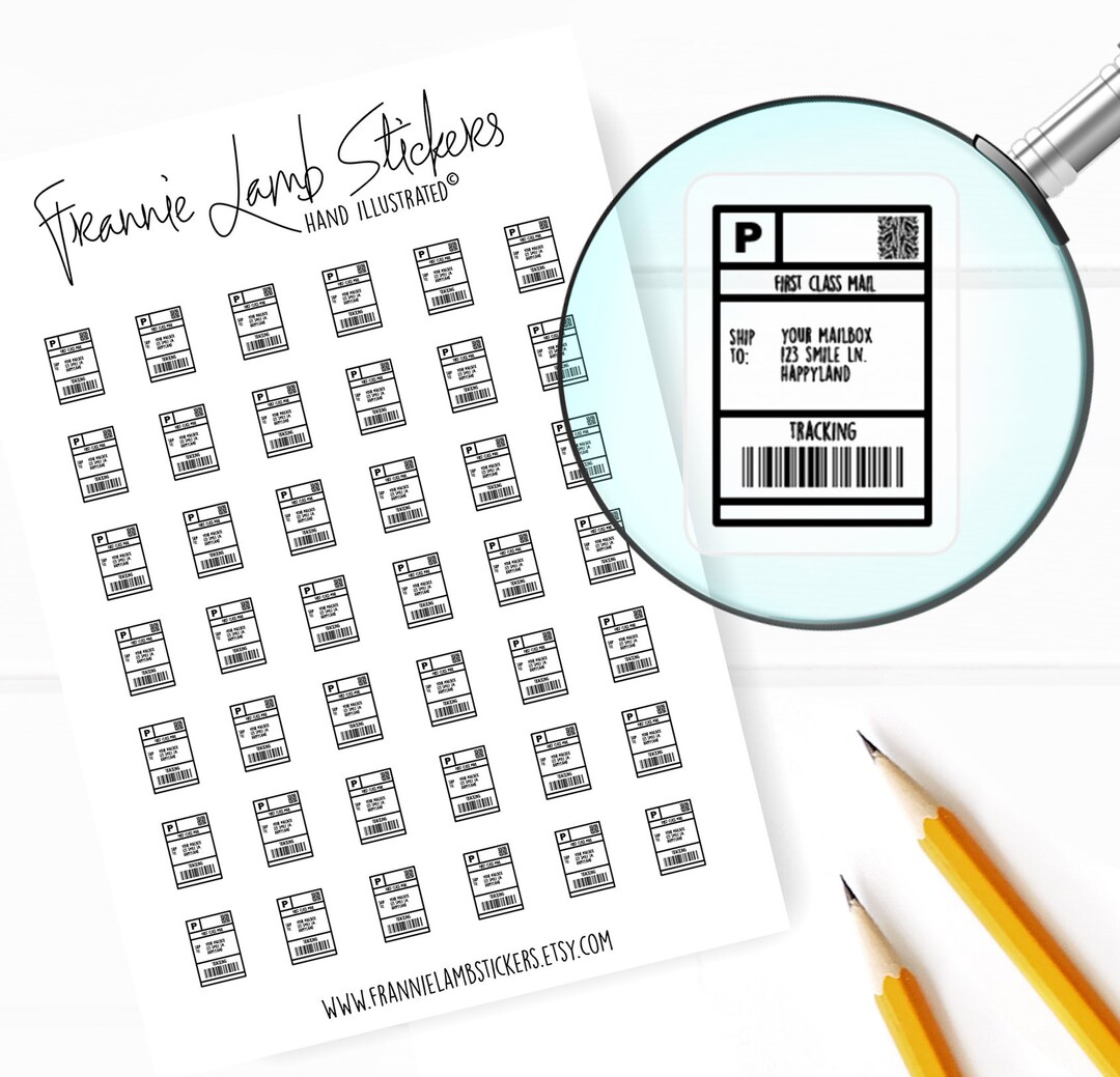42 Clear Planner Stickers (1/2" Each), Shipping Label Stickers, Work ...