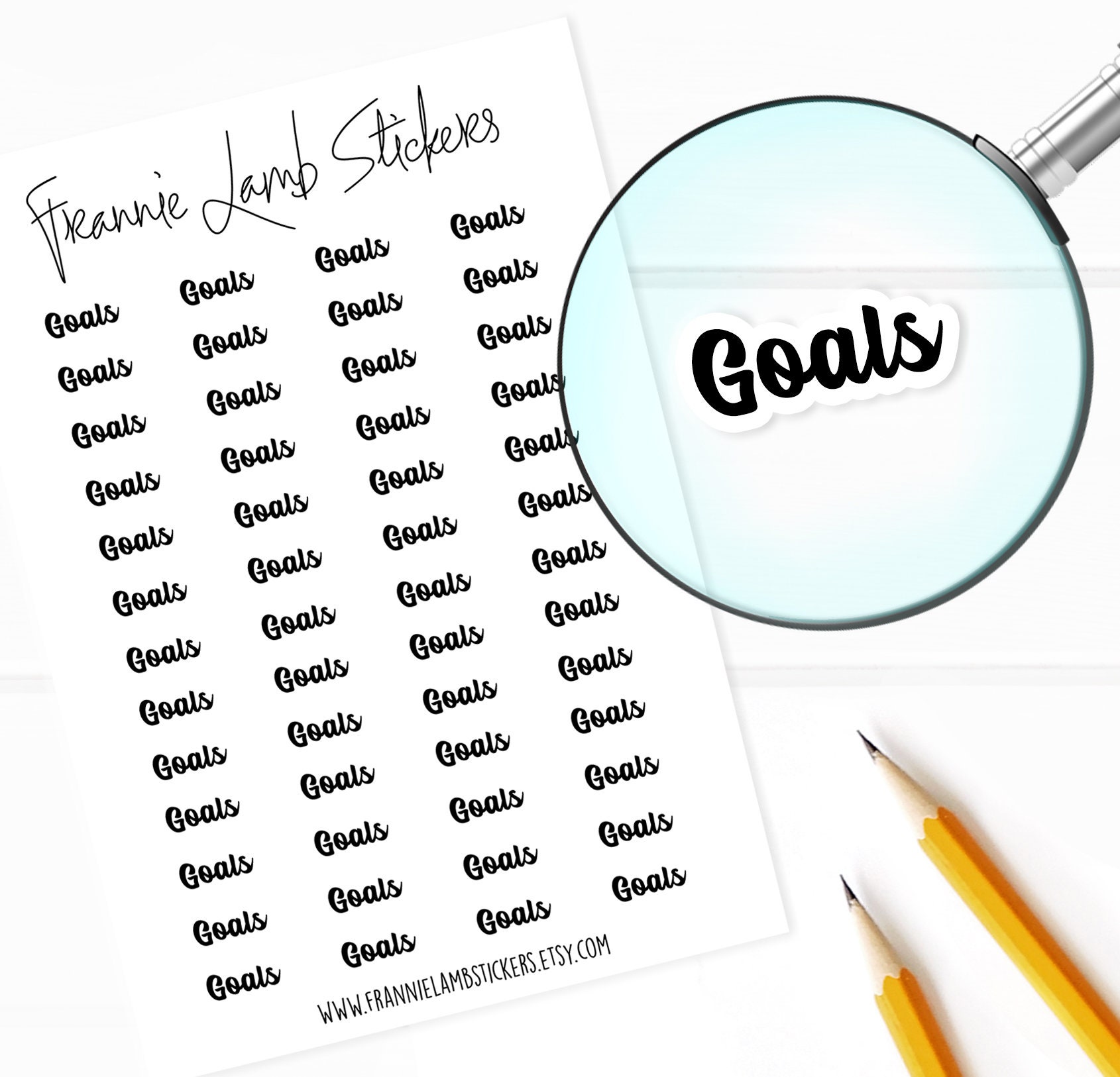 Goals Stickers, 52 Labels for Planners, Calendars and More, Color and ...