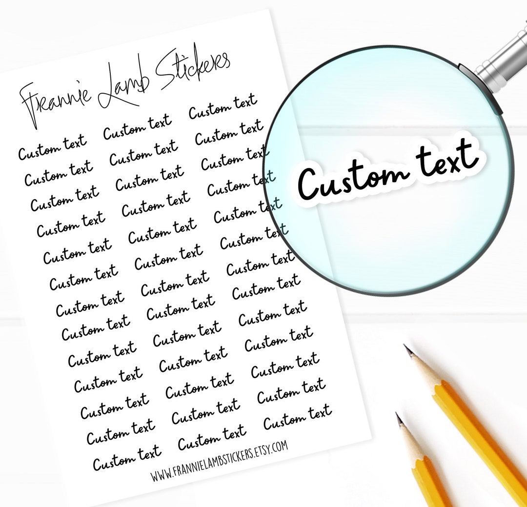 Custom Word Stickers, Custom Text, Personalized Labels for Planners ...