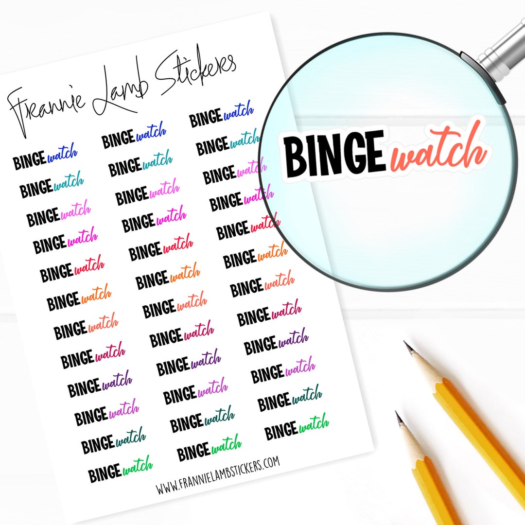 Binge Watch Planner Stickers, 36 Labels for Planners, Calendars and ...