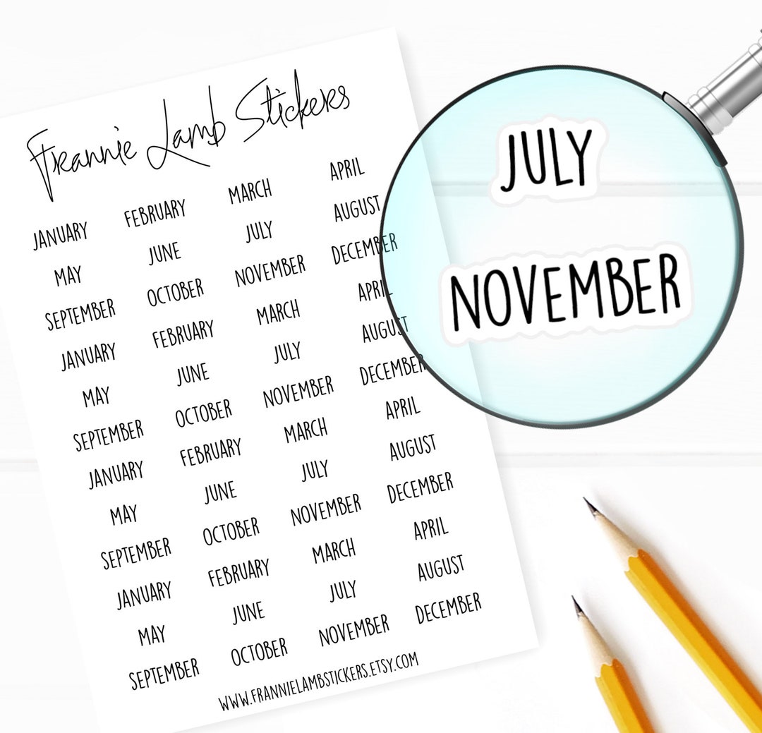 Monthly Planner Stickers, Labels for Planners, Calendars and More ...