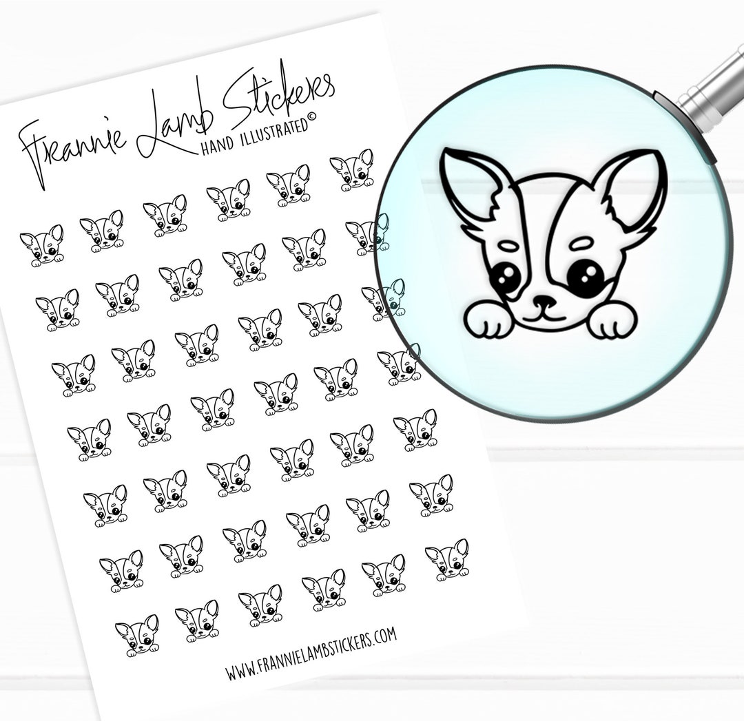 42 Clear Chihuahua Stickers (1/2" Each), Pet and Dog Stickers for ...