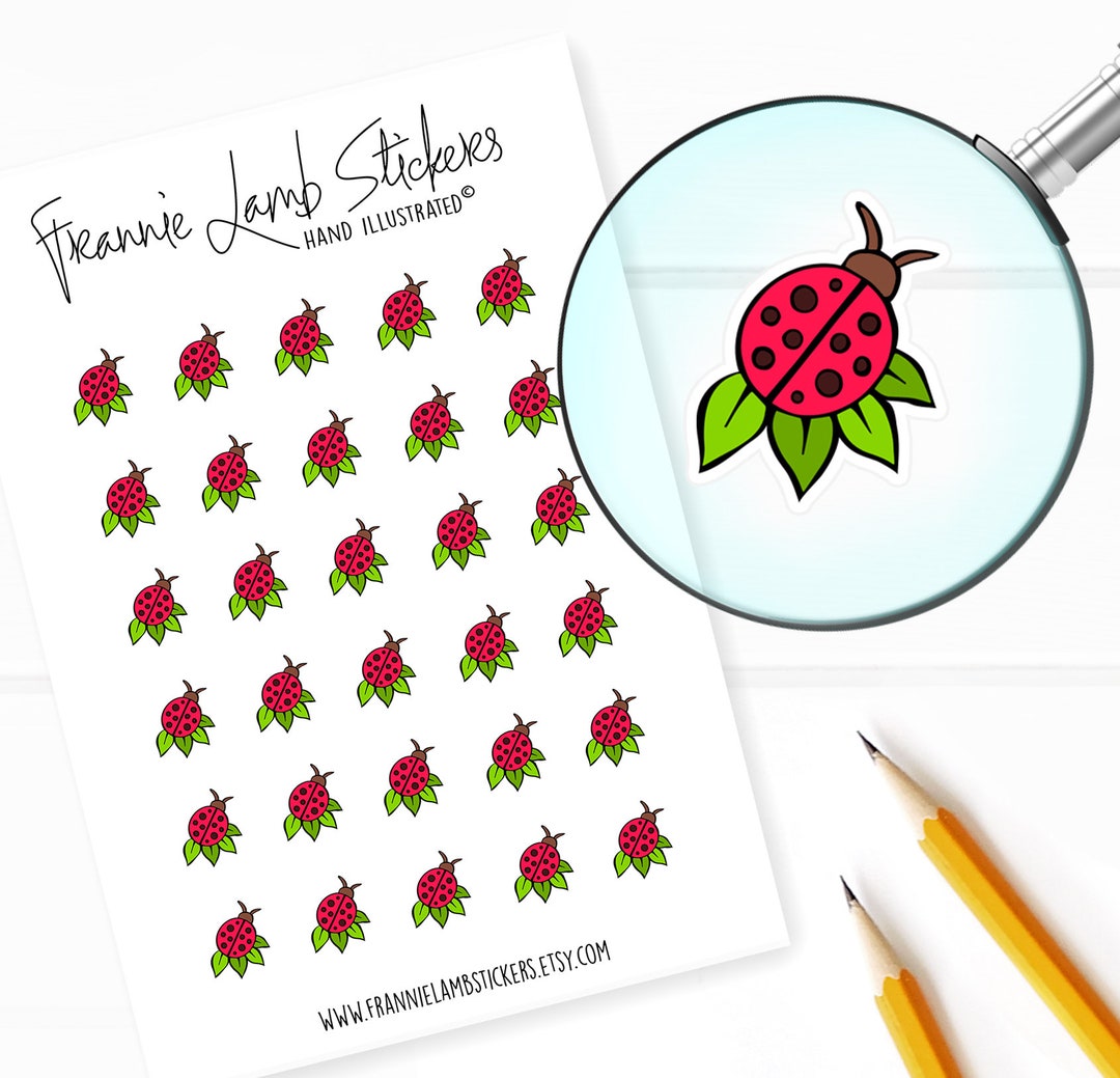 Ladybug Stickers (1/2" Each), Planner Stickers, Spring Stickers ...