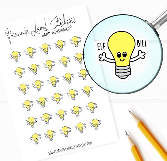 Electricity Bill Stickers 1/2 Each Planner Stickers - Etsy