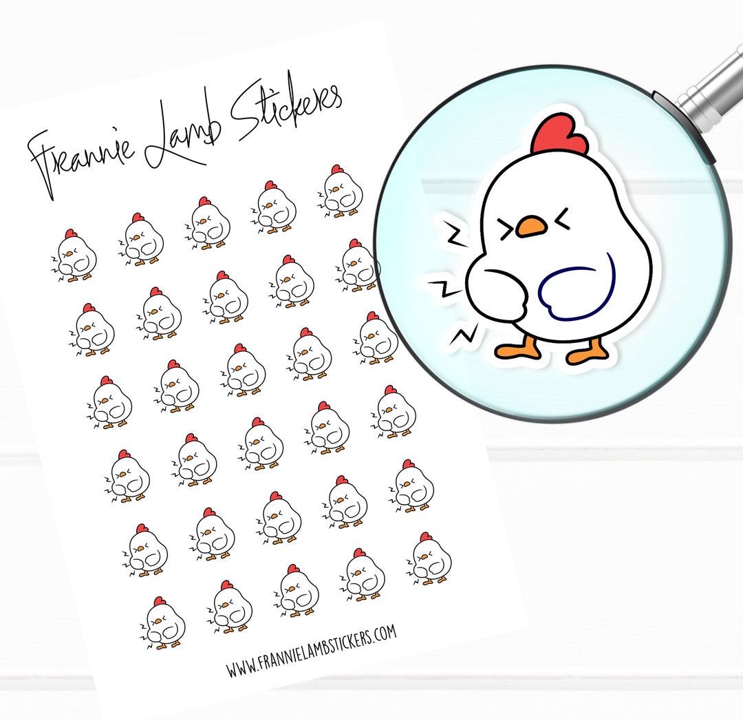 Cute Frustrated Chicken Stickers (1/2" Each), Planner Stickers, Cute ...